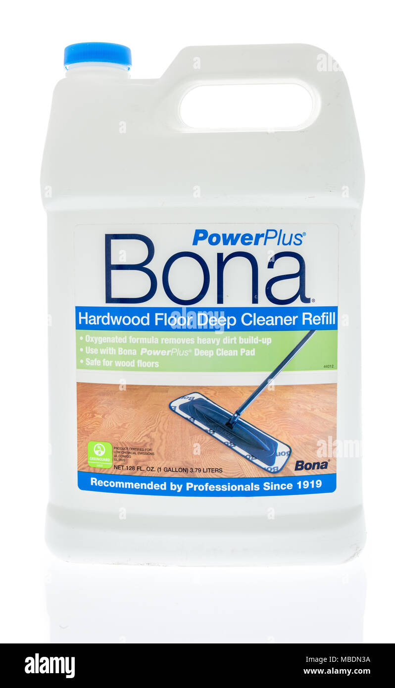 Winneconne, WI - 4 April 2018: A bottle of Bona hardwood floor deep ...