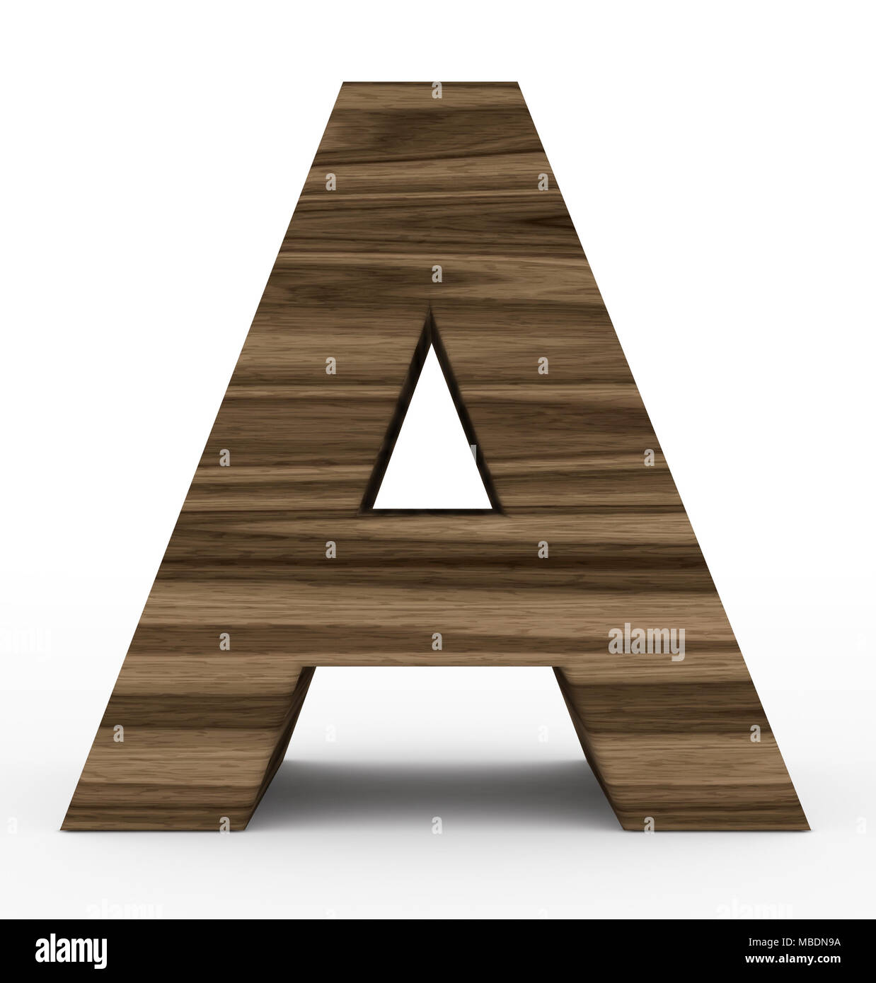 letter A 3d wooden isolated on white - 3d rendering Stock Photo - Alamy