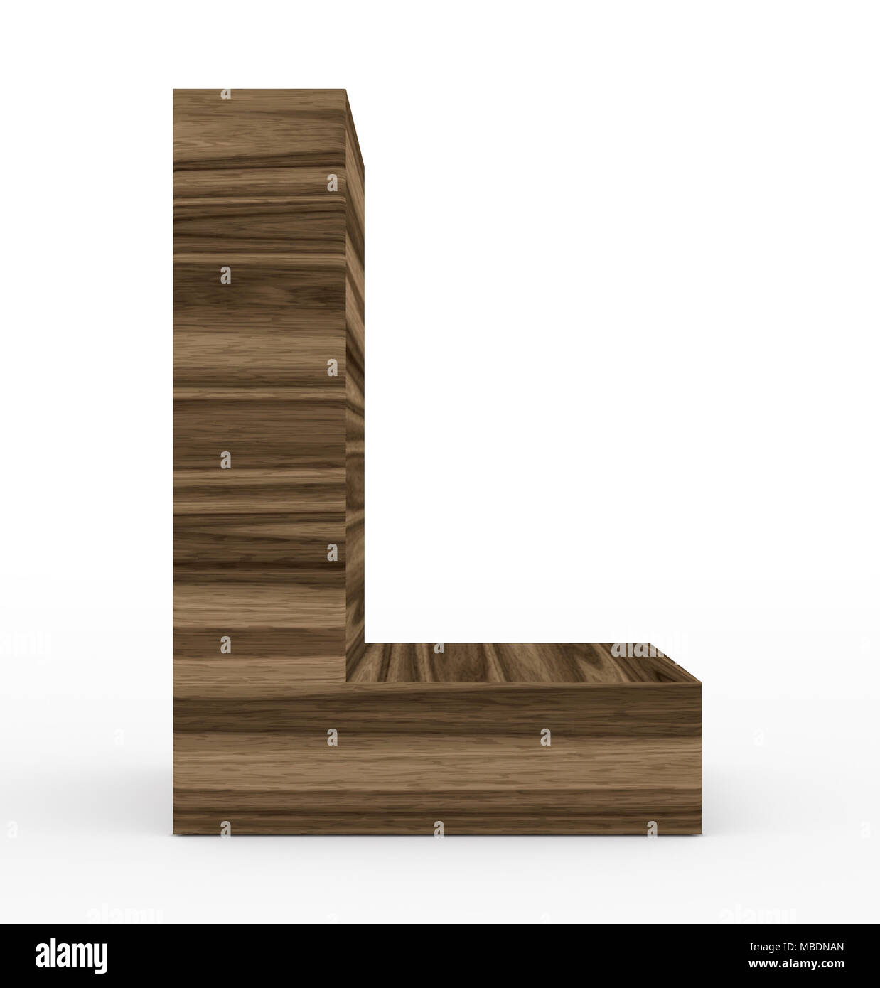 letter L 3d wooden isolated on white - 3d rendering Stock Photo - Alamy