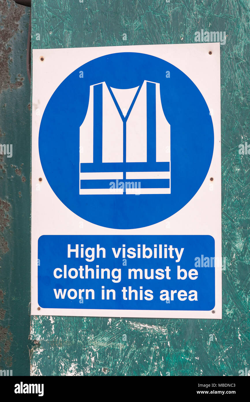 Health and Safety sign - Hi-Viz clothing required Stock Photo - Alamy