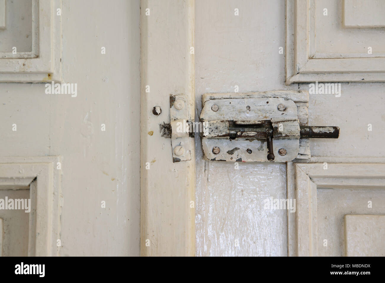 Close up of the old ancient door, security concept Stock Photo - Alamy