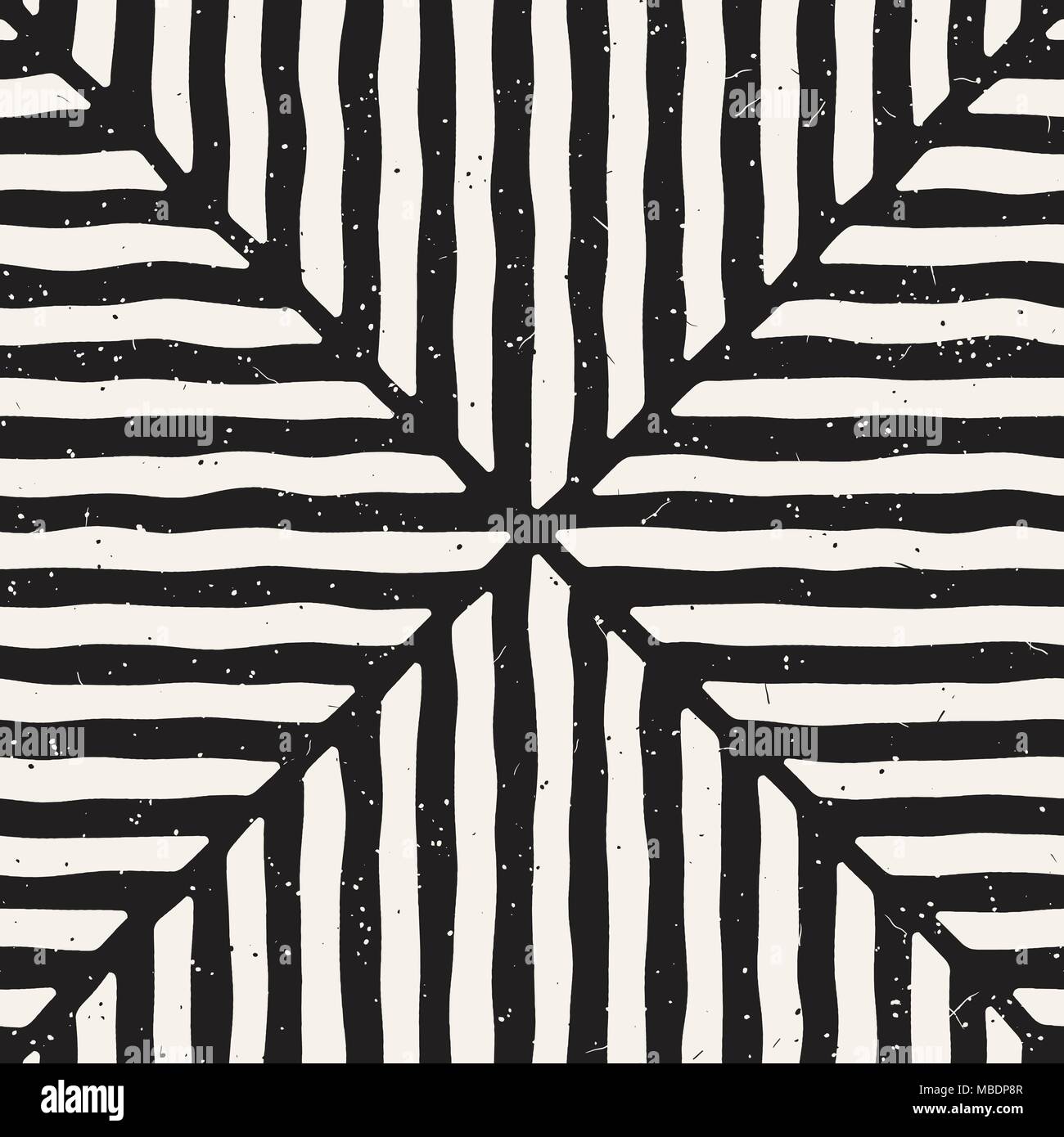 Hand drawn seamless repeating pattern with lines tiling. Grungy ...