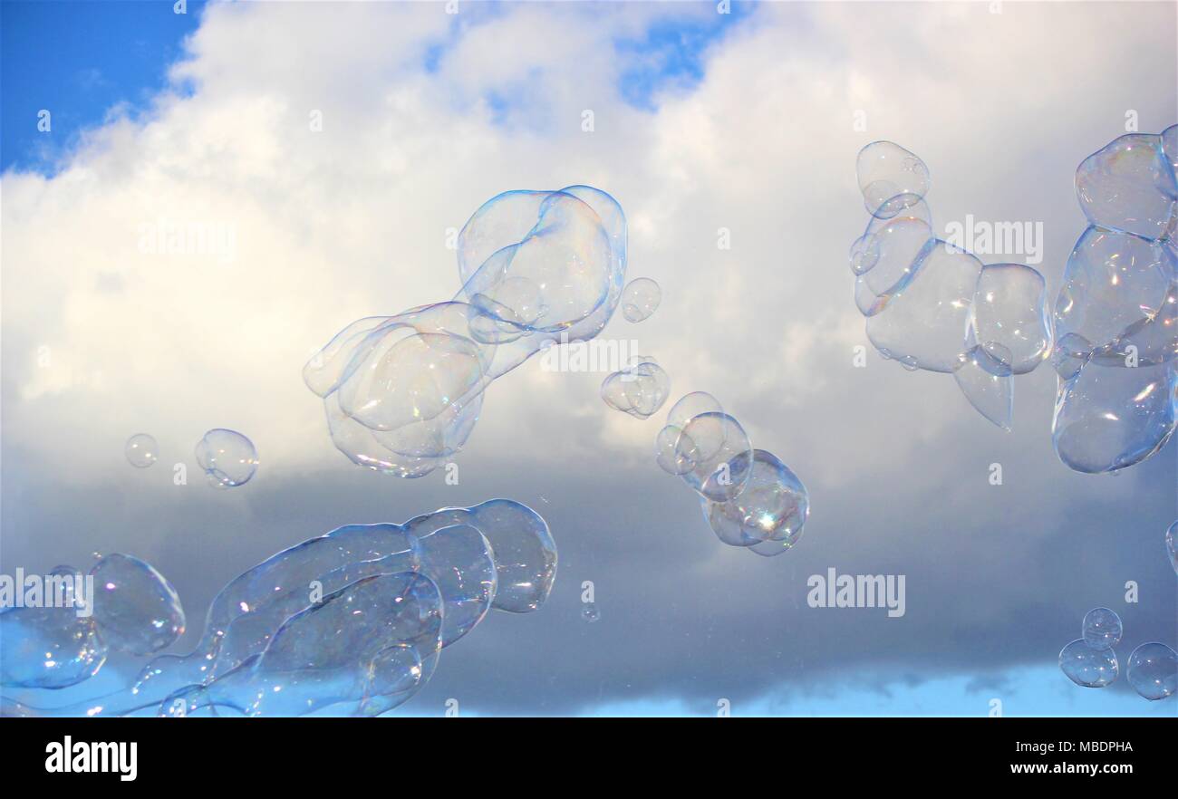 bubble background bubbles soap soapy float blue cloud cloudy sky simple ...