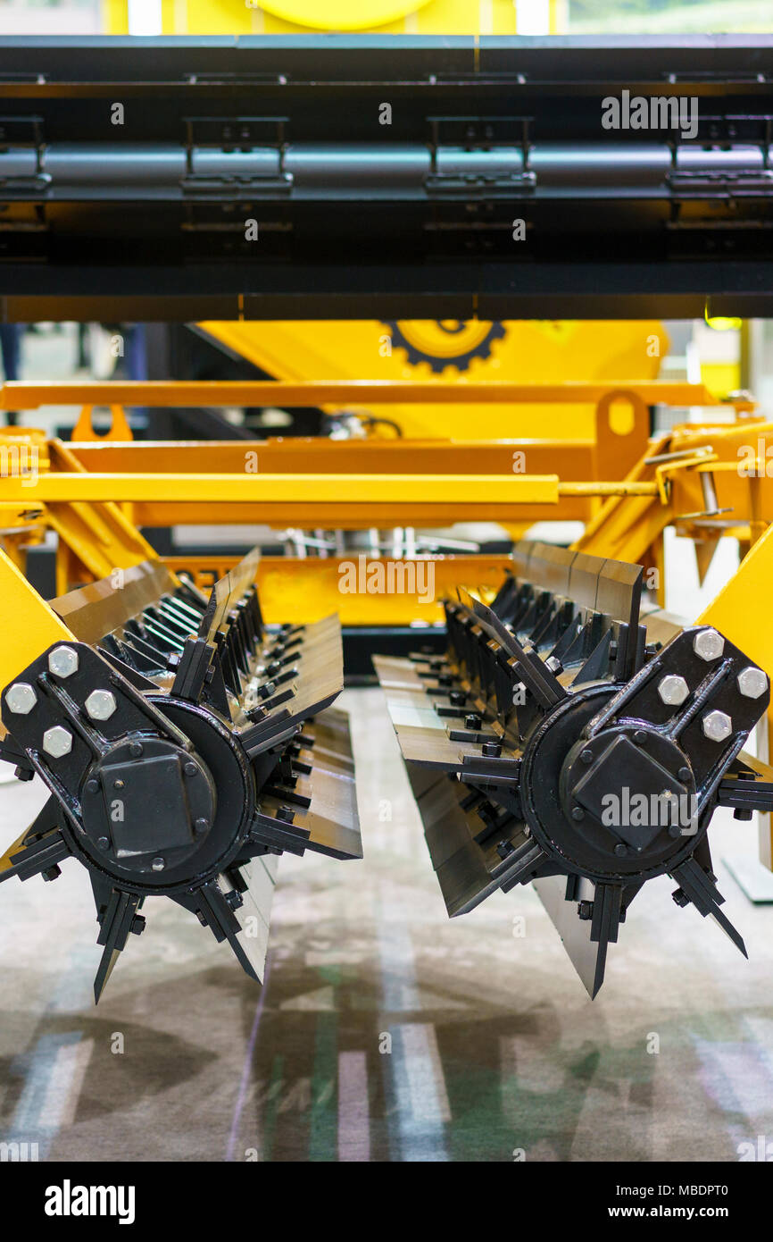 New agricultural machine for harvesting Stock Photo - Alamy