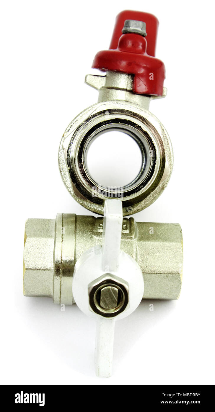 Two water faucet on a white background Stock Photo - Alamy