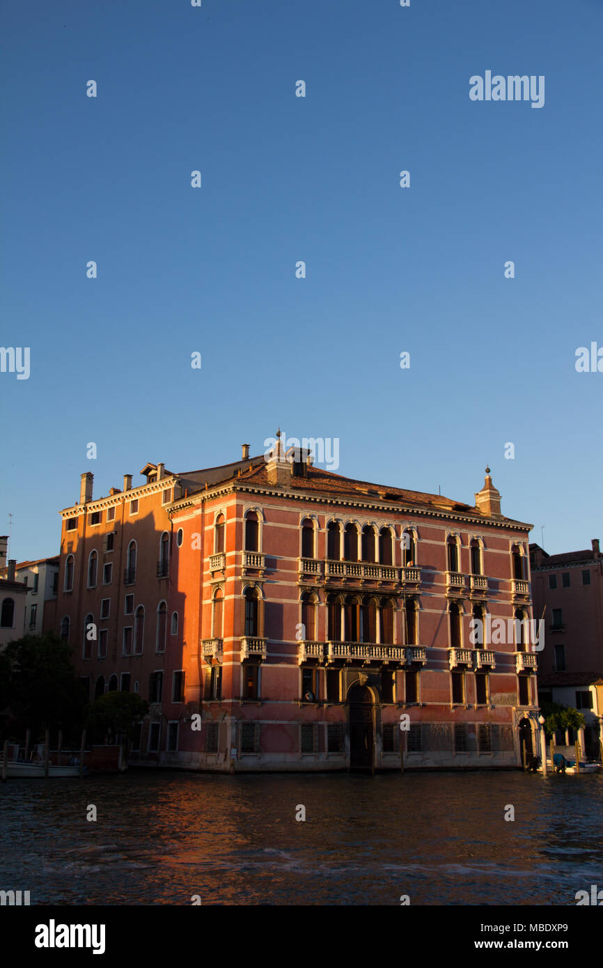 View of a building on the waterfront in Venice, during sunset Stock ...