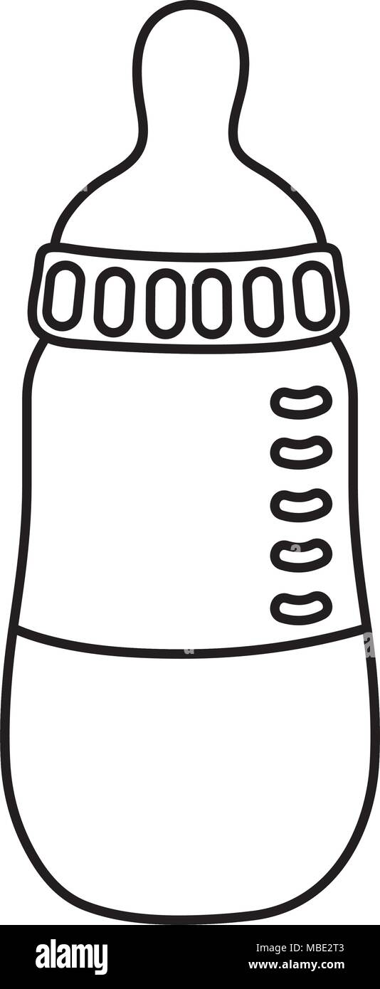 line baby bottle feeding with healthy milk Stock Vector Image & Art - Alamy