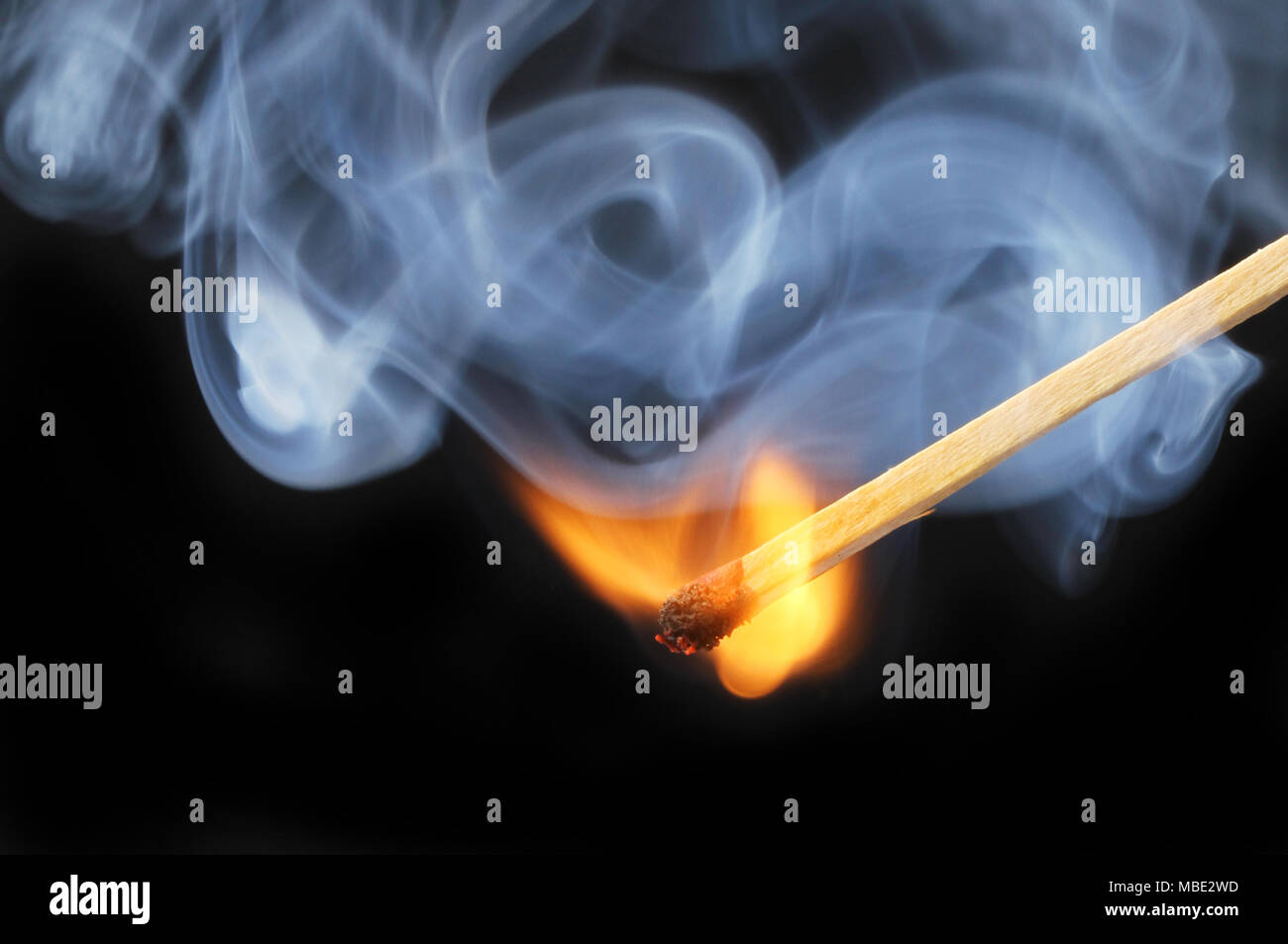 Match flame blue background hi-res stock photography and images - Alamy