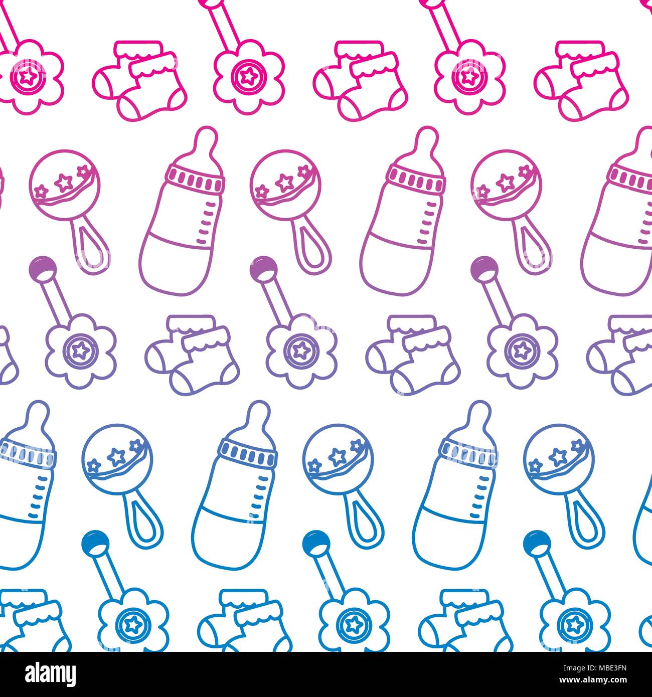 degraded line rattles game with sock and feeding bottle background ...