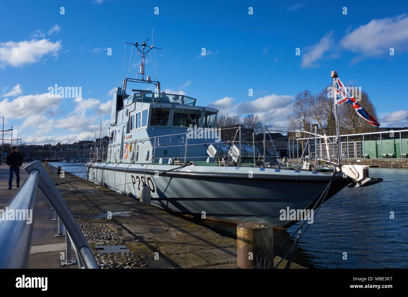 Royal Navy P2000 HMS Dasher P280 berthed in Caen Stock Photo - Alamy