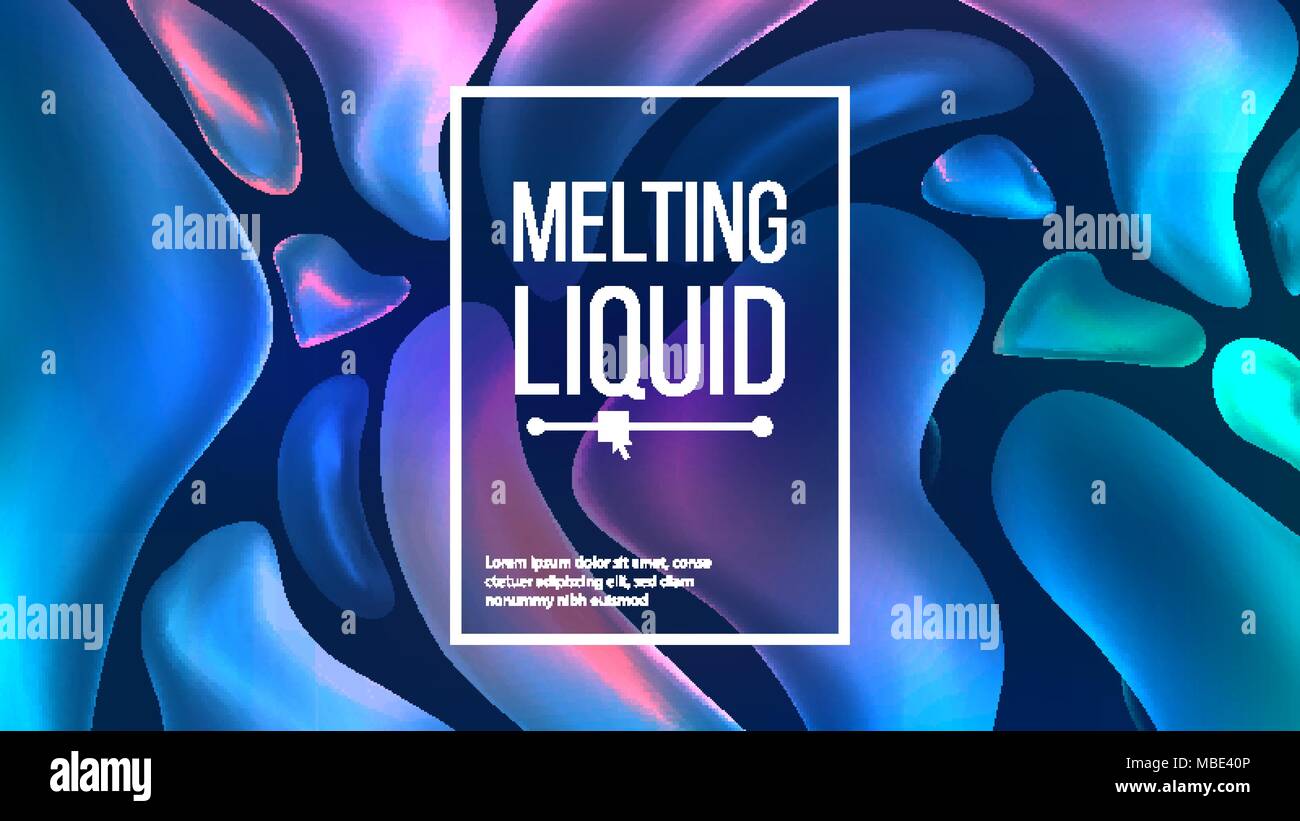 Fluid Liquid Background Vector. Trendy Cover. Liquid 3D Gradient Fluid ...