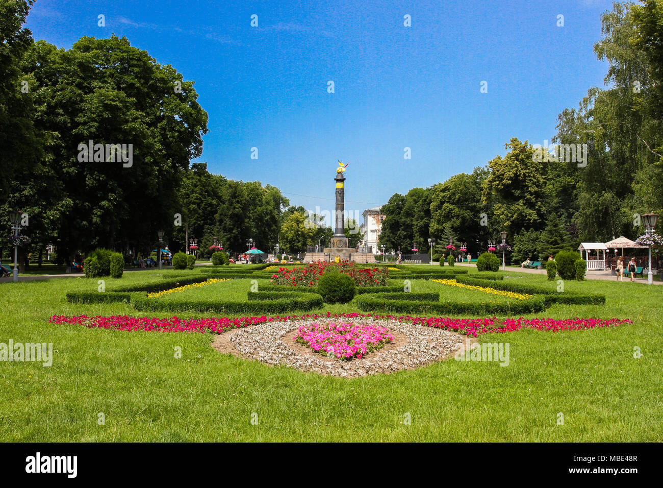 poltava, park, ukraine, garden, glory, monument, nature, blue, green ...