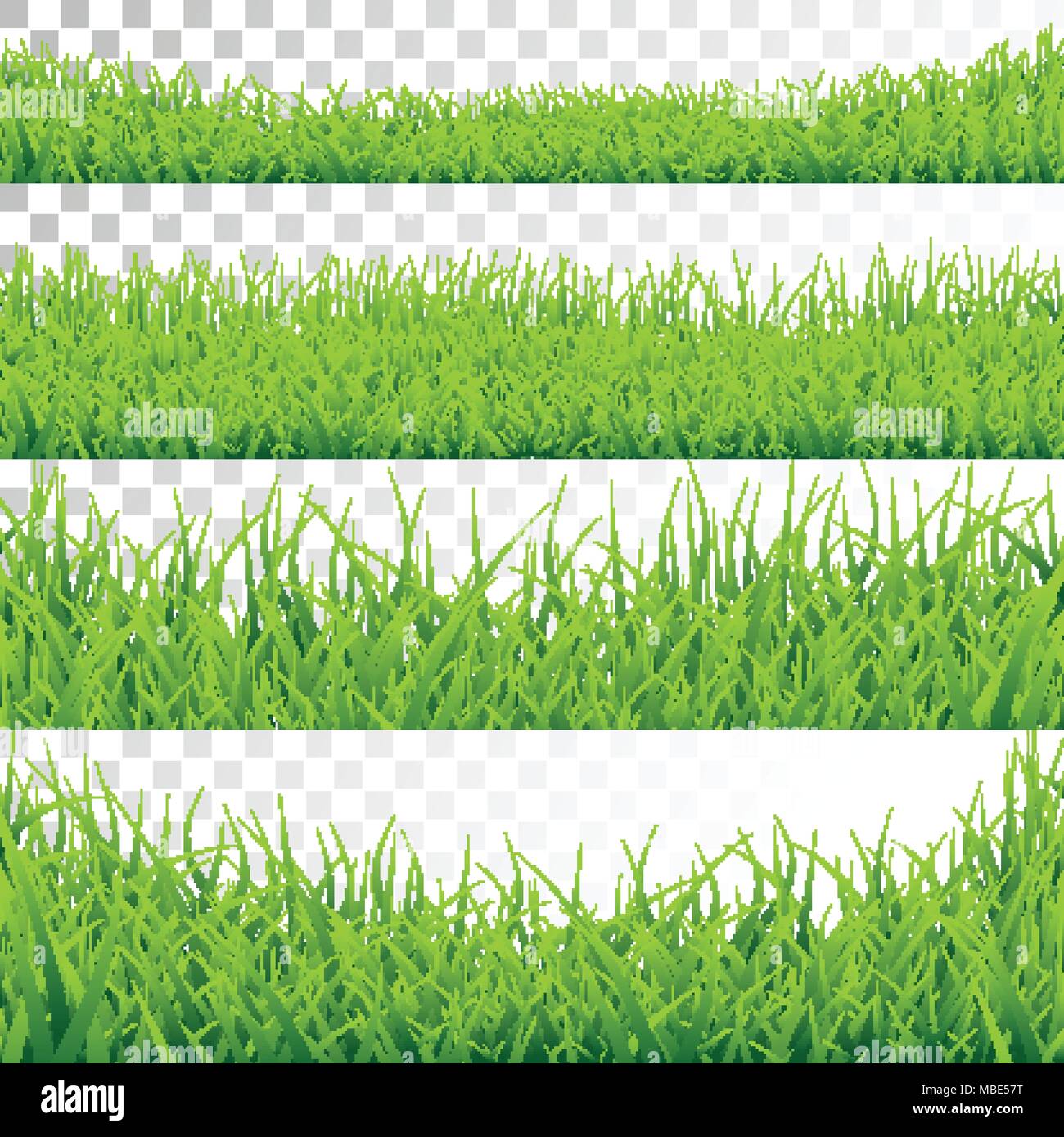 Green Grass Borders Set Vector Illustration on Transparent Background ...