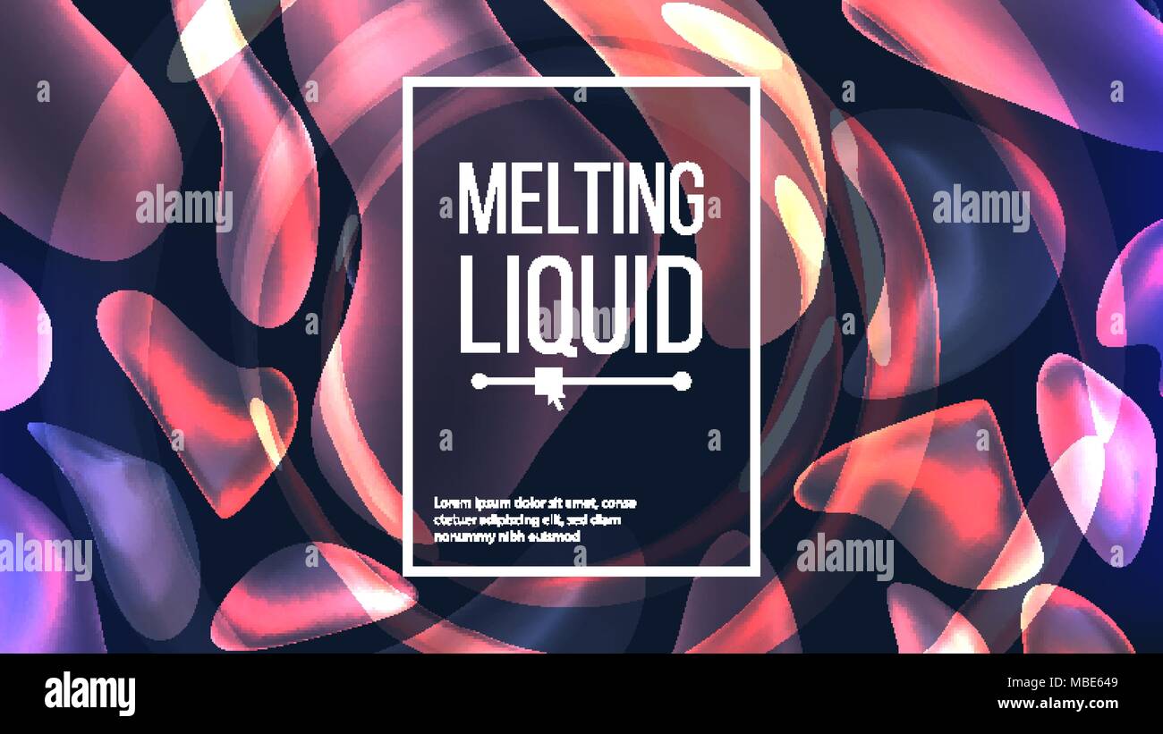 Fluid Liquid Background Vector. Flowing Abstract Colorful Drops ...