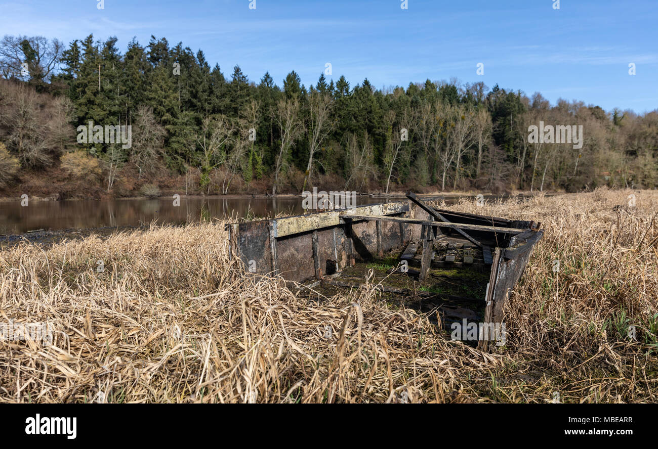 Wreck small wooden boat hi-res stock photography and images - Alamy