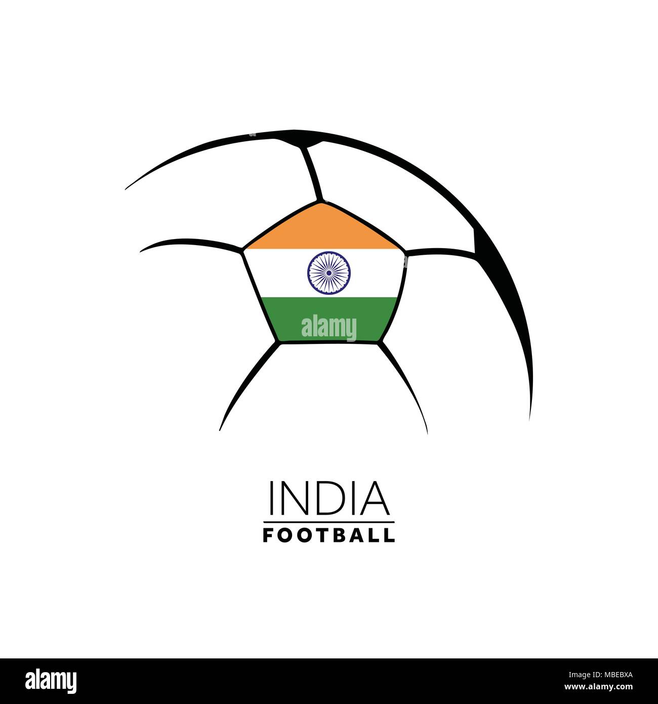 Soccer football minimal design with India flag Stock Vector Image & Art ...