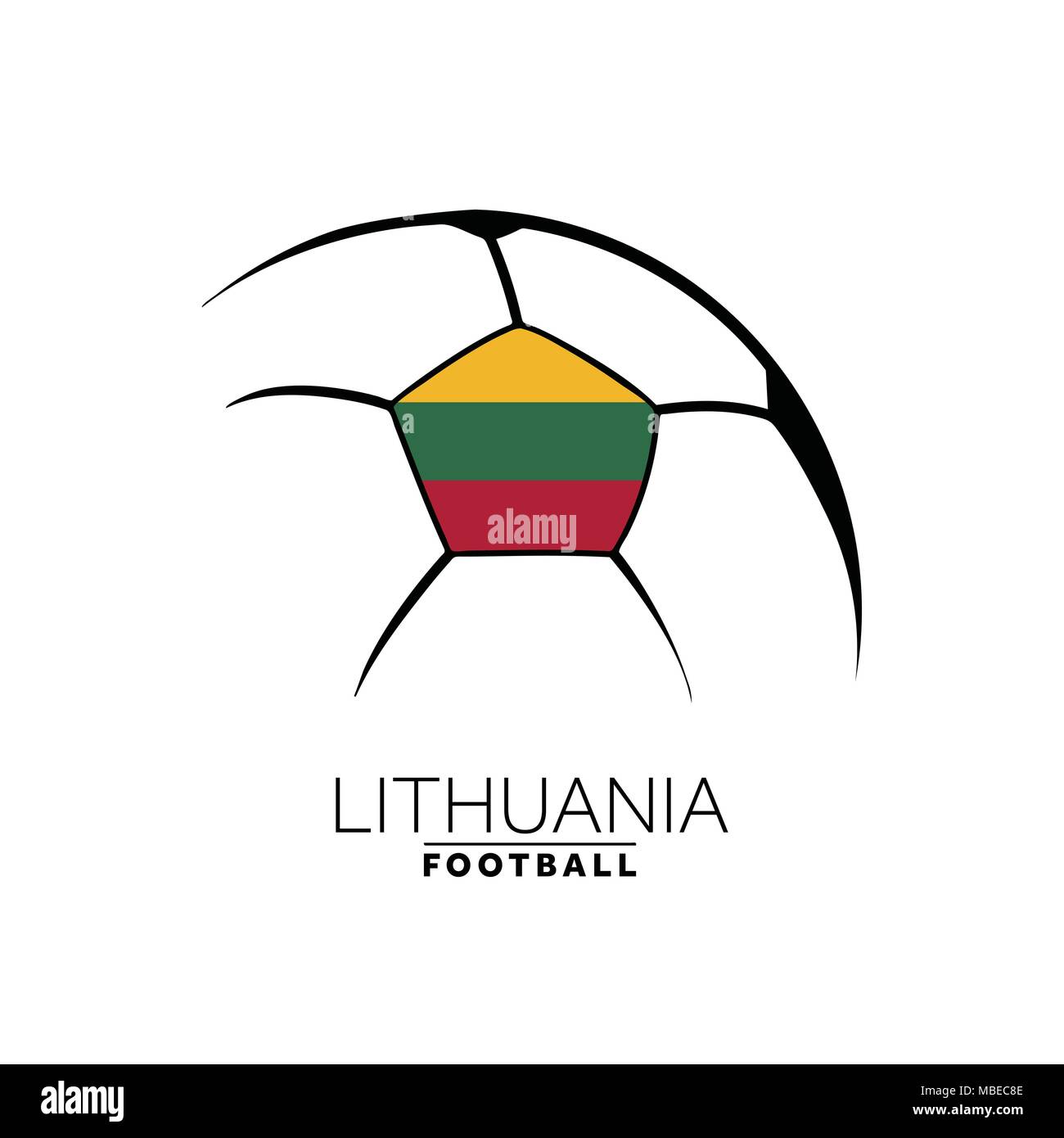 Soccer football minimal design with Lithuania flag Stock Vector Image ...
