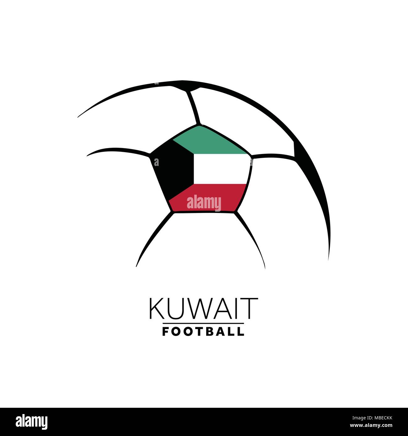 Soccer football minimal design with Kuwait flag Stock Vector Image ...