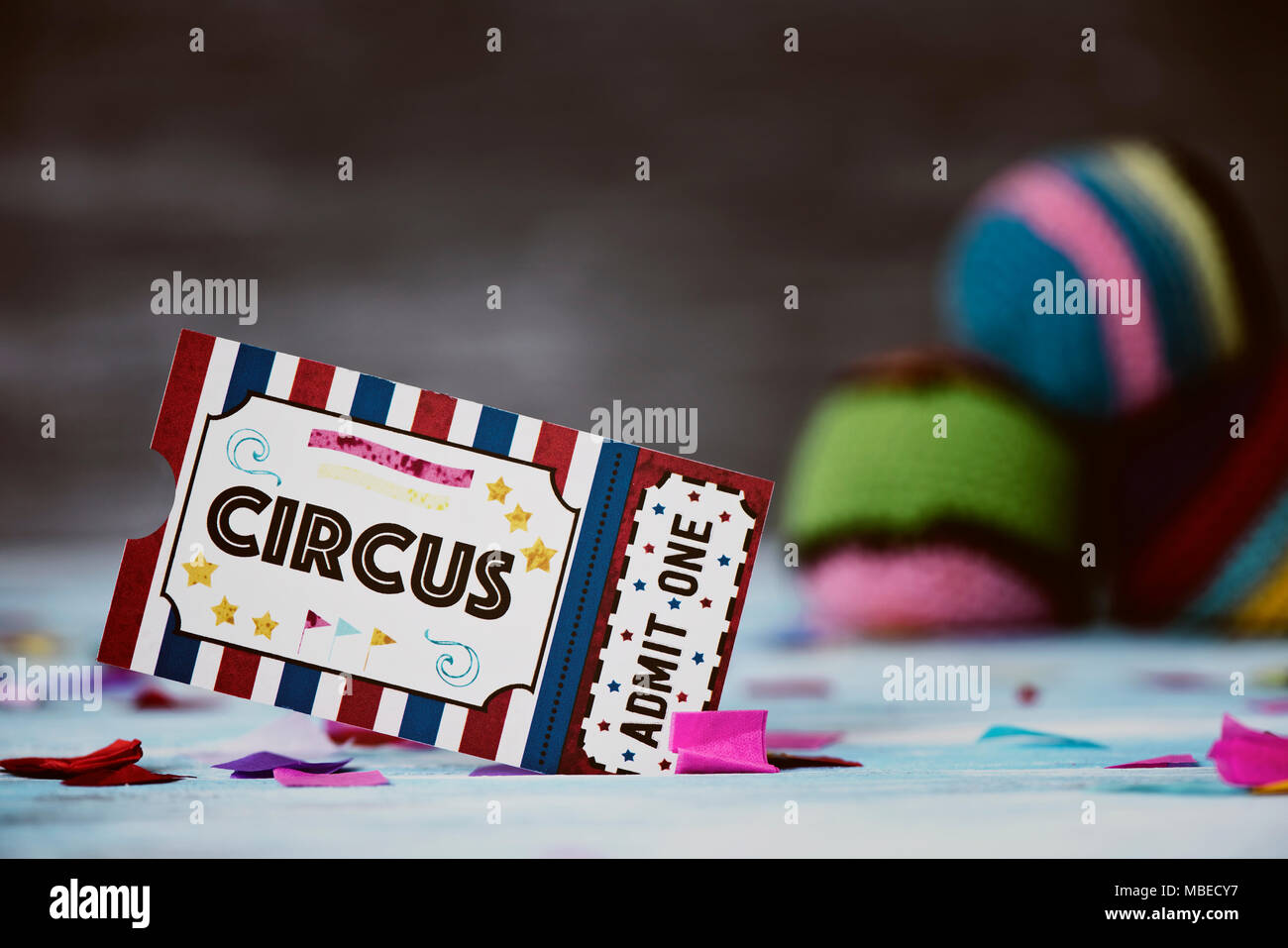a simulated circus admission ticket made by myself and three different ...