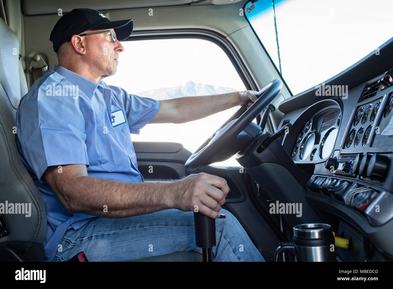 1 man working in the cab hi-res stock photography and images - Alamy