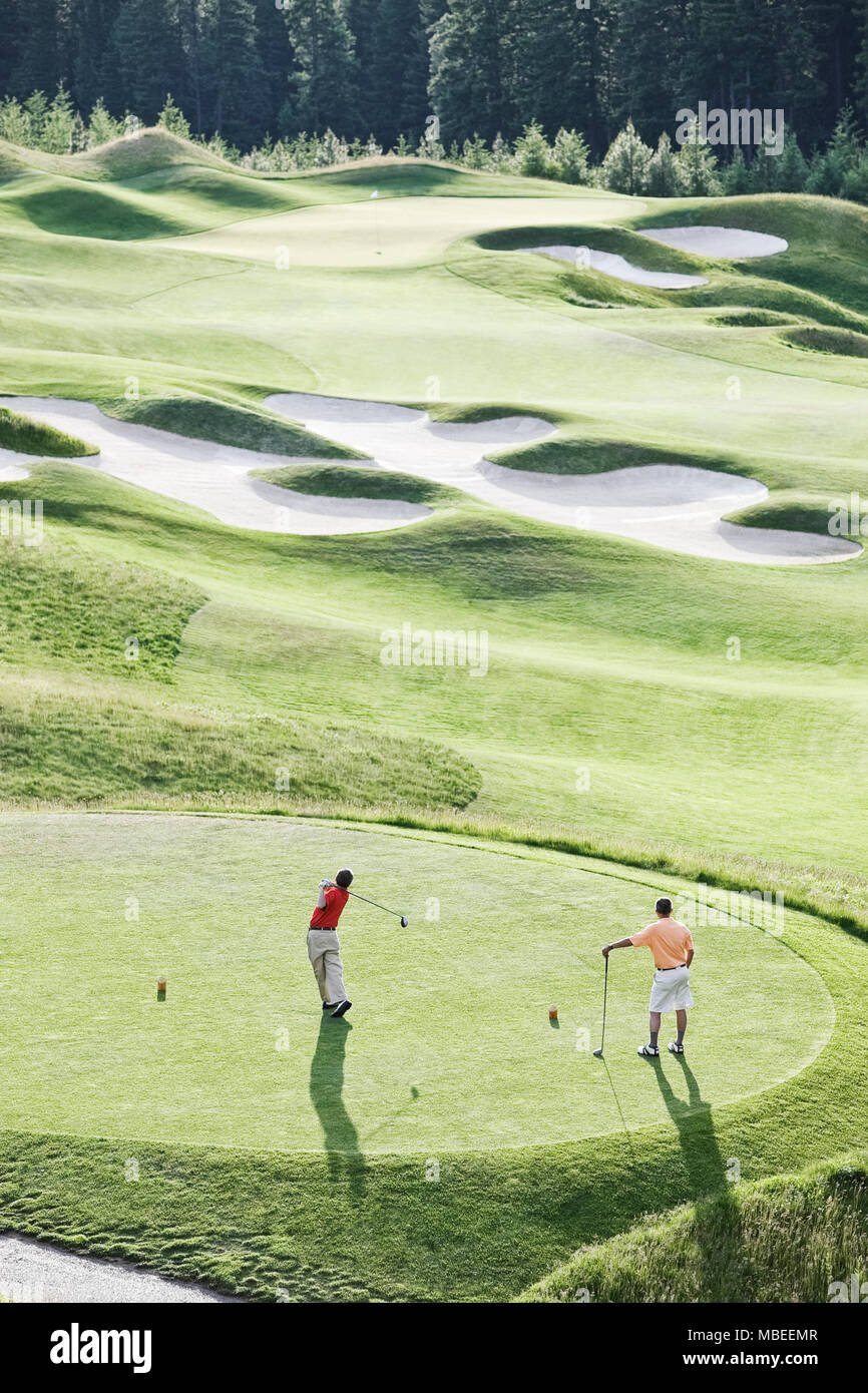 High angle view of a man on a golf course hi-res stock photography and ...