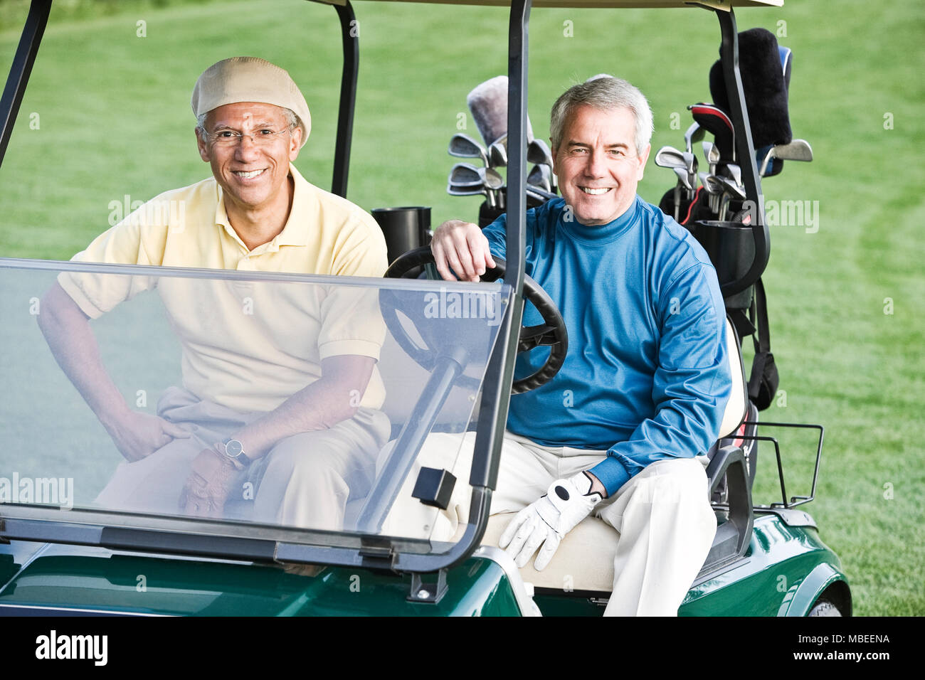 Team of senior golfers out to play a round of golf Stock Photo - Alamy