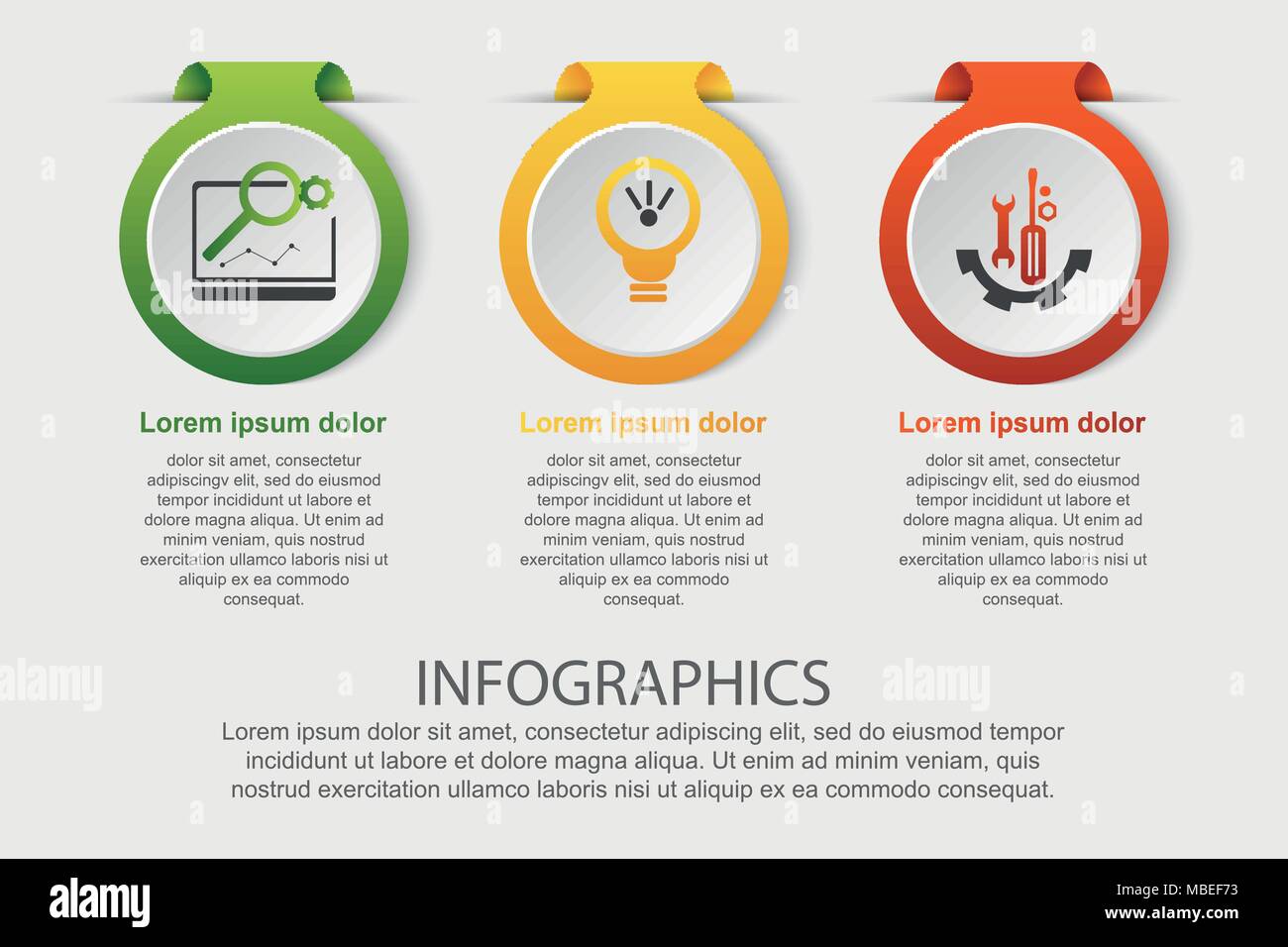 Modern vector illustration. Infographic template with the image of 3 ...