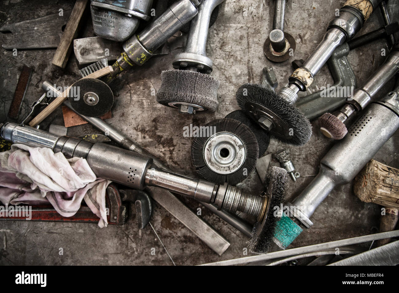 Still life of tools in a sheet metal factory Stock Photo - Alamy