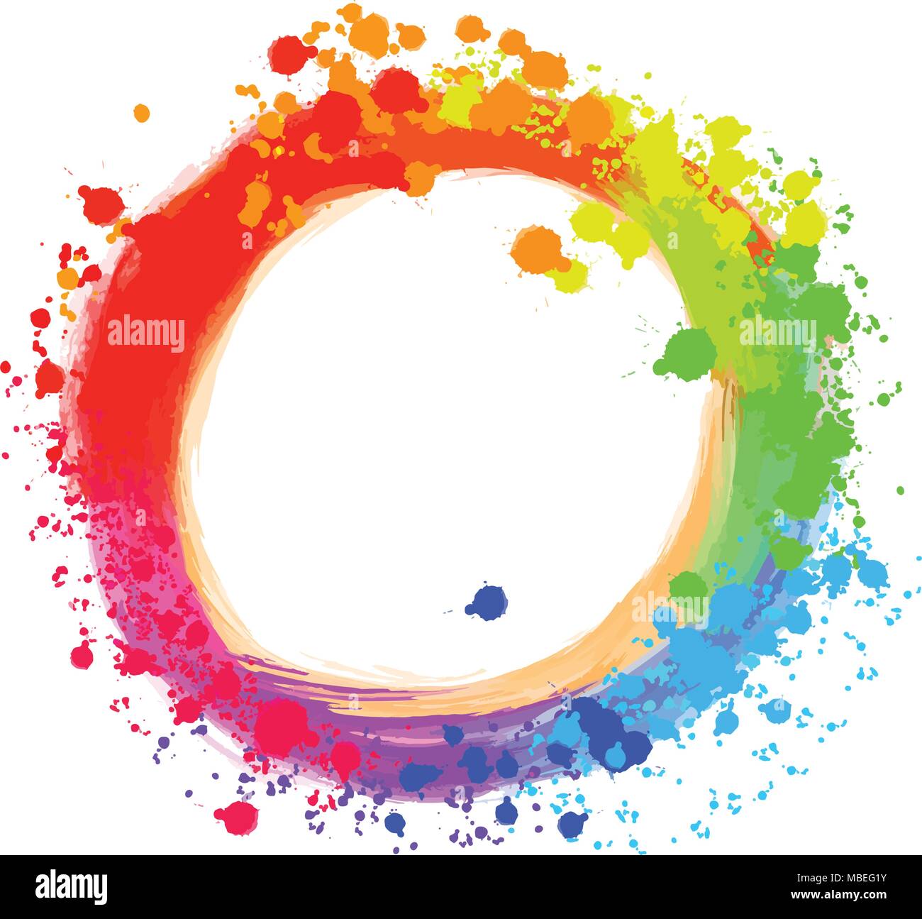 Bright background circle with colorful drops. Beautiful hand drawn ...