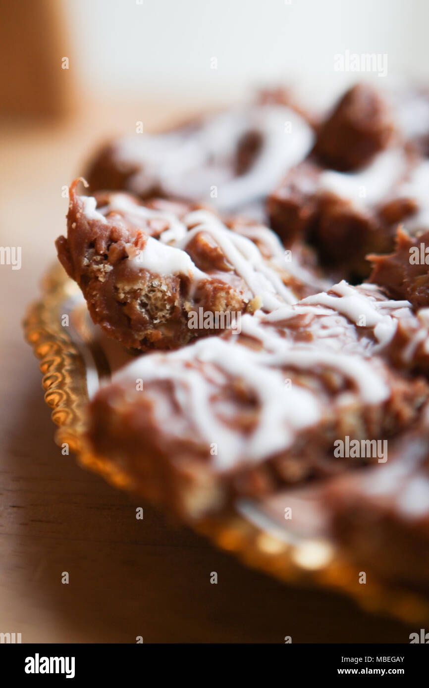 Mums gooey chocolate oat bars Stock Photo - Alamy