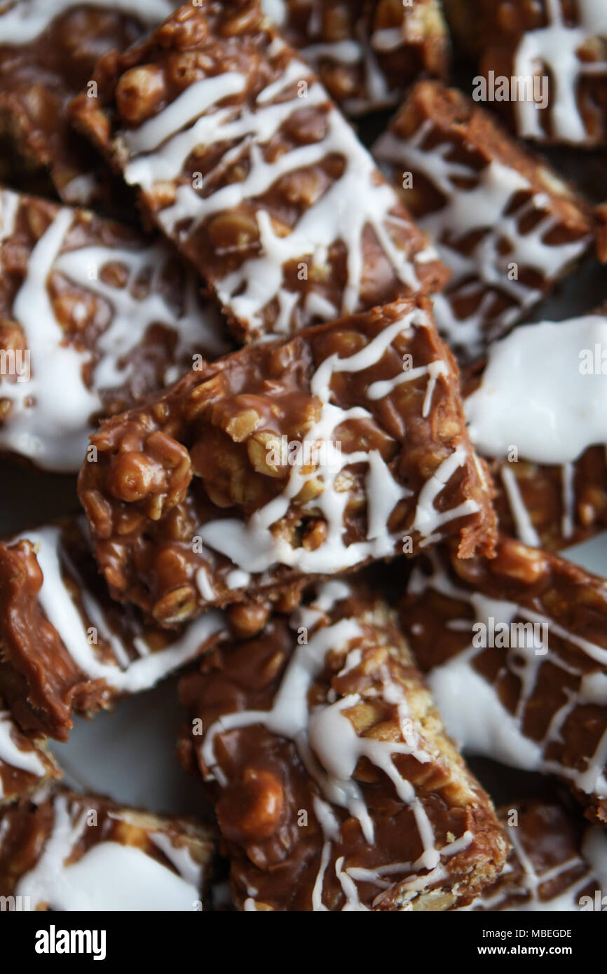 Mums gooey chocolate oat bars Stock Photo - Alamy