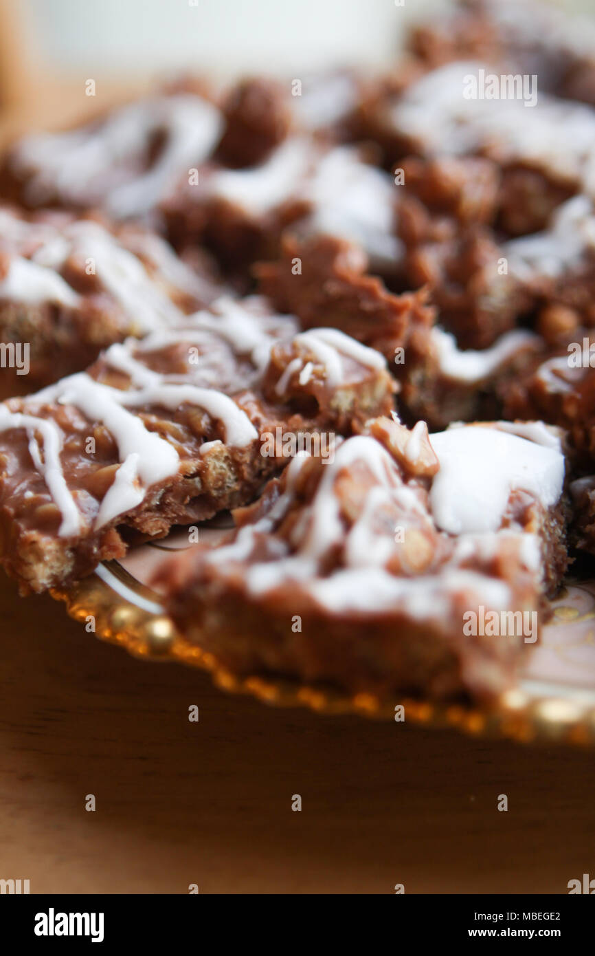 Mums gooey chocolate oat bars Stock Photo - Alamy
