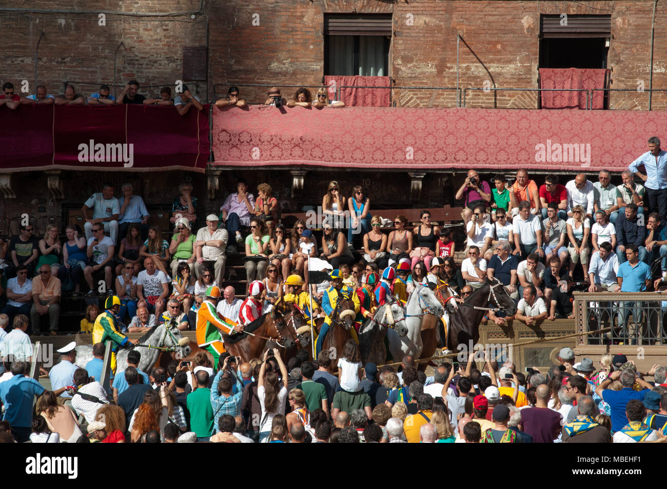 Flags Of The Contrade Of The Palio Of Siena High Resolution Stock ...