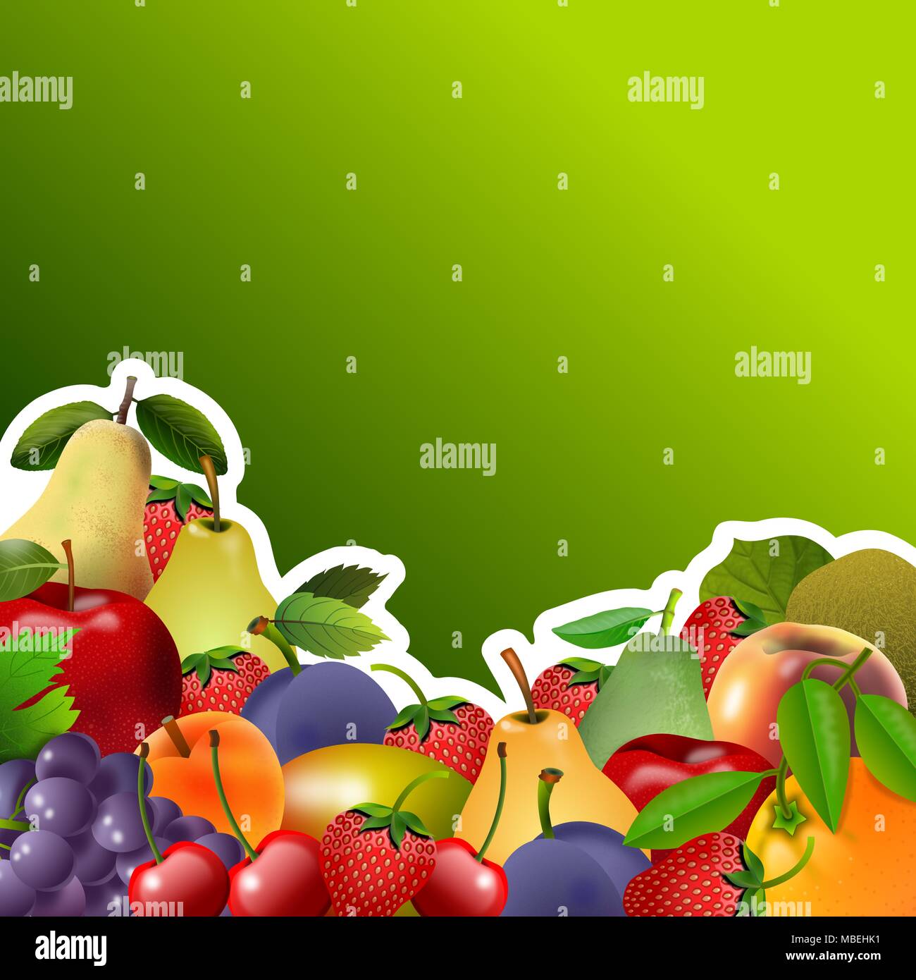 Background with group of various fruits Stock Photo - Alamy