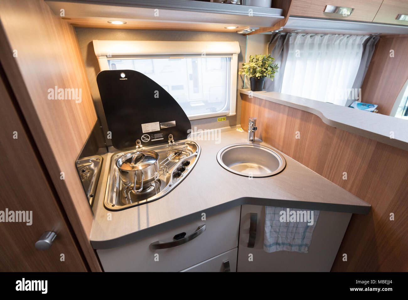 Inside view of an modern RV Stock Photo - Alamy