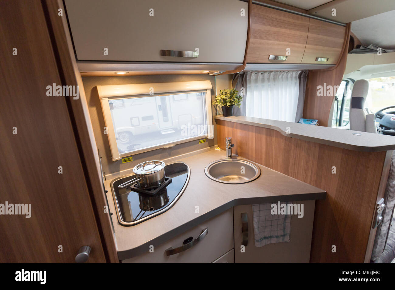 Inside view of an modern RV Stock Photo - Alamy