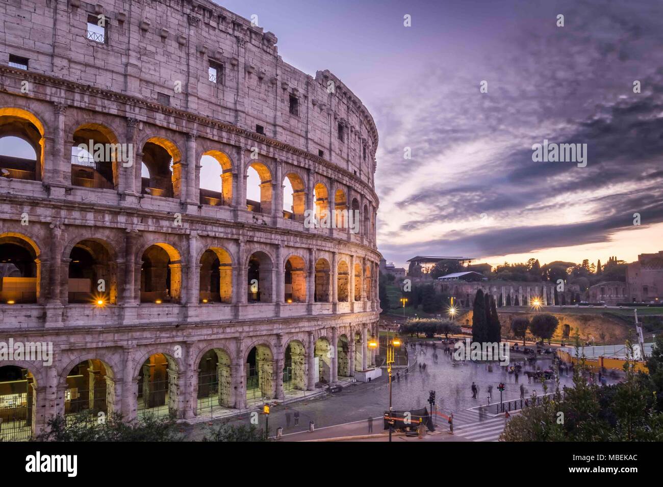 Colosseum, Rome at sunset Stock Photo - Alamy
