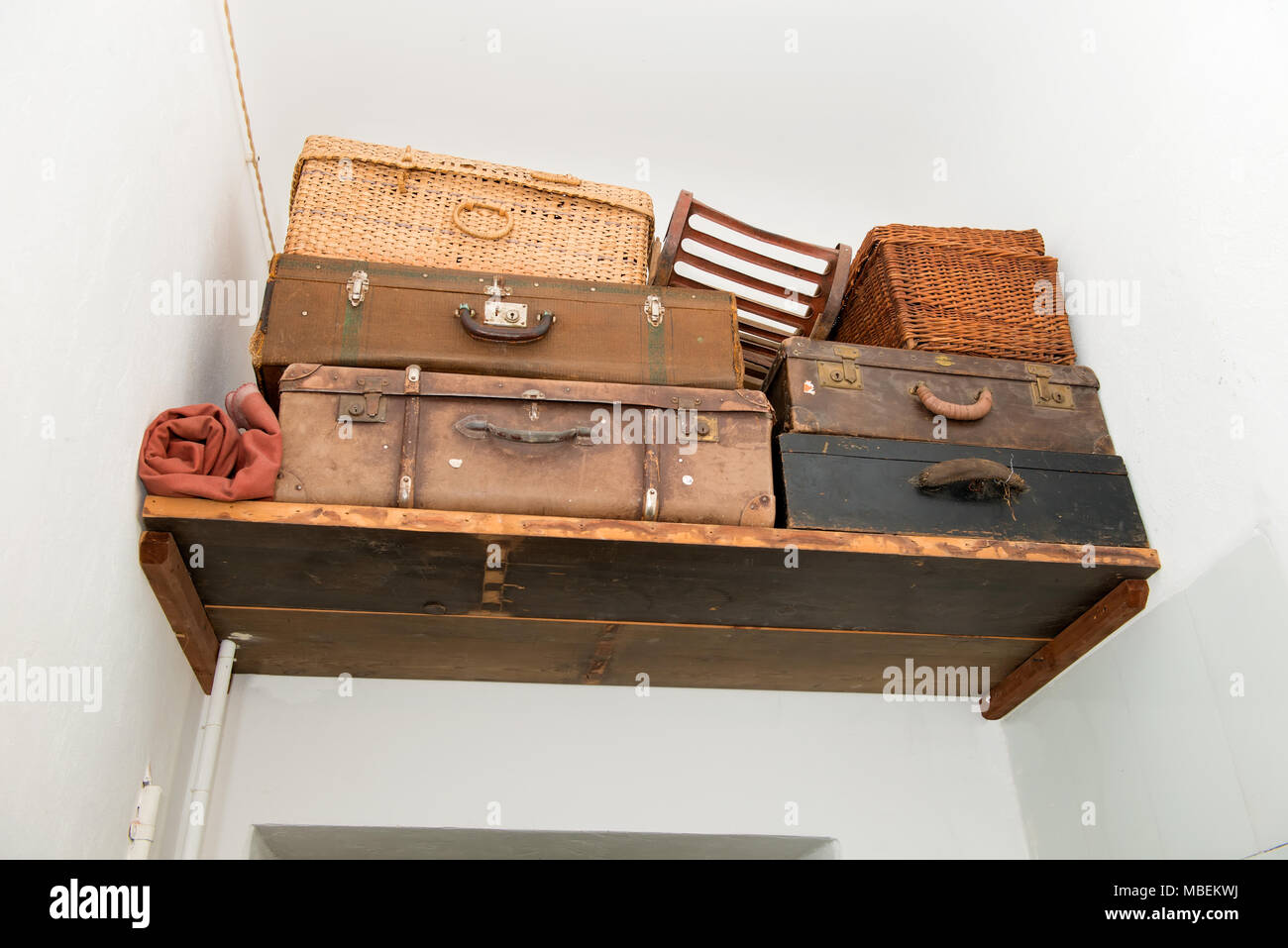 Vintage Ancient Luggage Suitcases Ancient Storage Concept Stock Photo ...