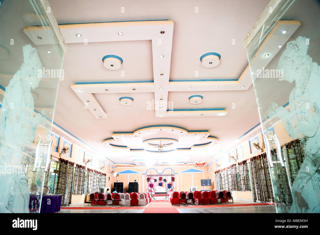 Indian Wedding Banquet Hall Inside Decoration Stock Photo - Alamy
