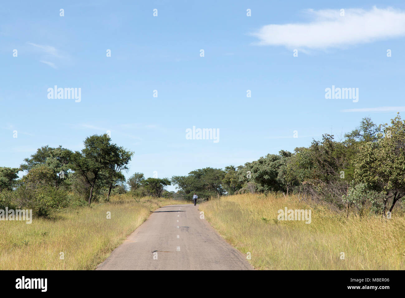 The road to Matobo National Park in Zimbabwe, The national park is in ...