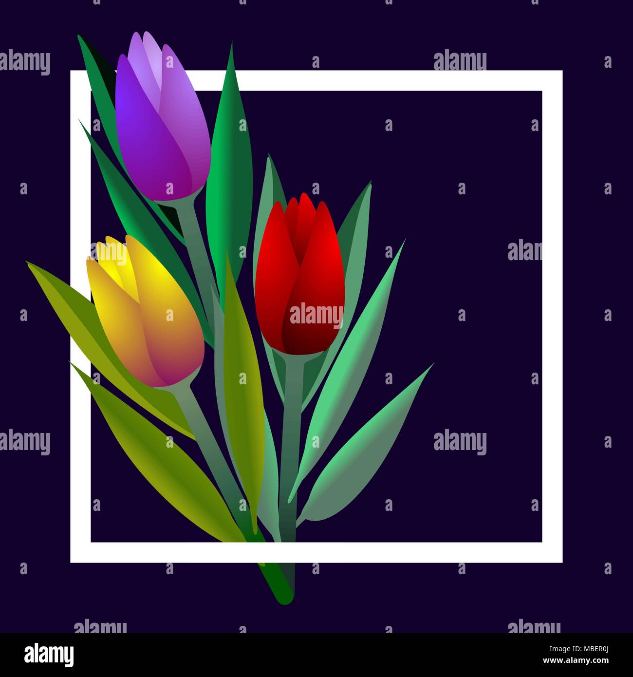 Floral design with tulips. Ideal for integrating a personalized message ...