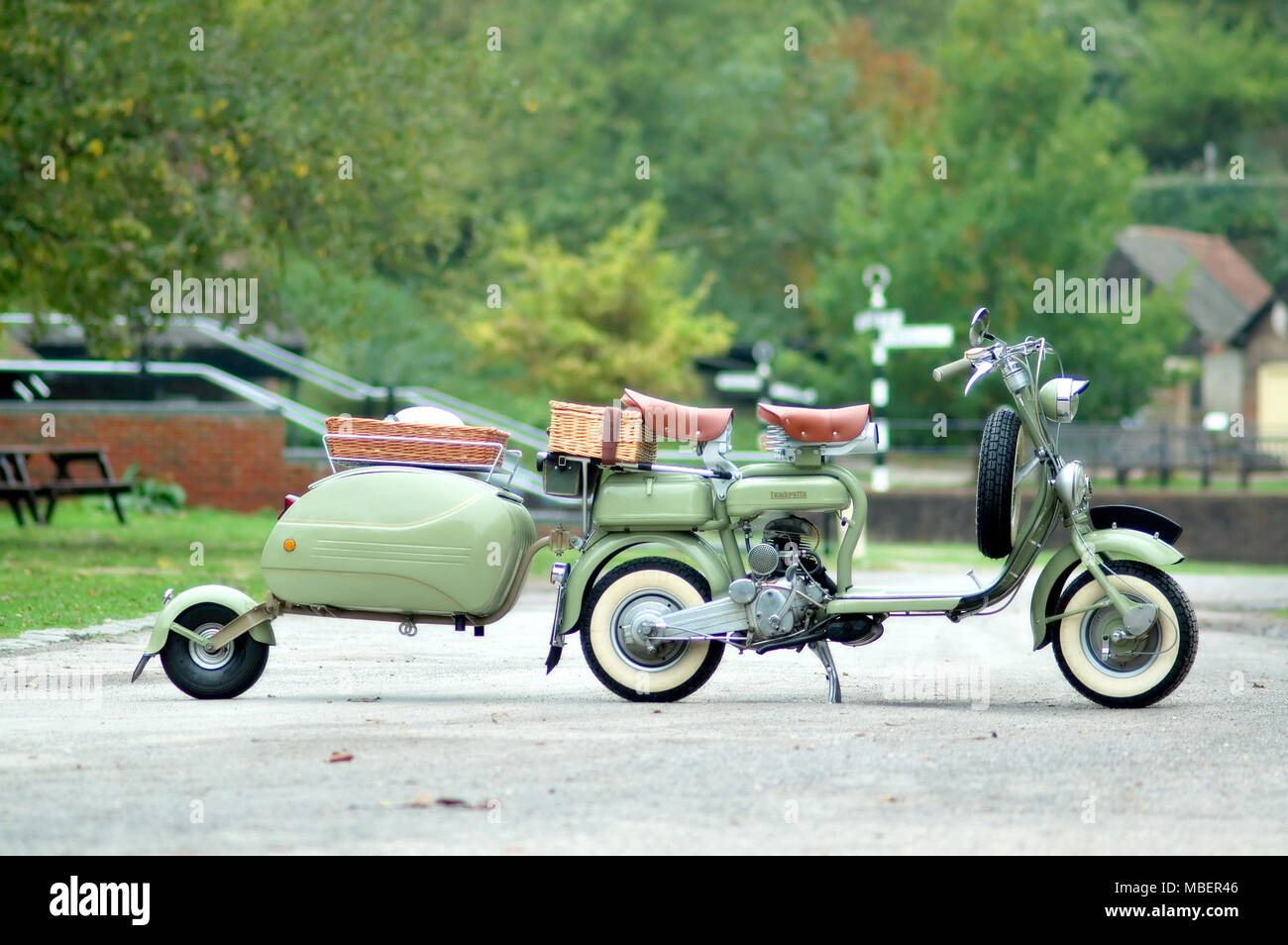 1953 Lambretta D125 with CZ PAV trailer Stock Photo - Alamy
