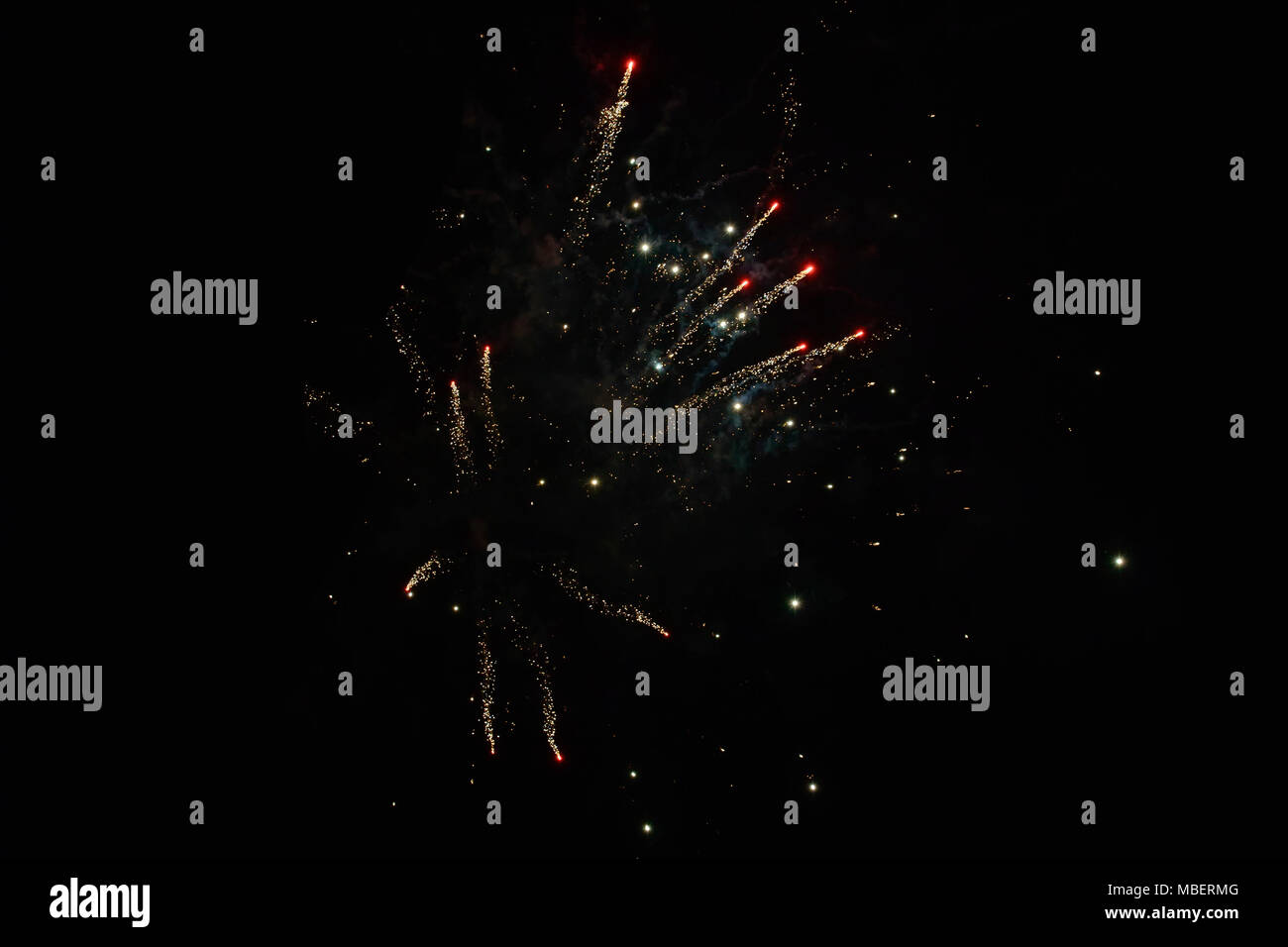 beautiful explosion of festive fireworks in the night sky Stock Photo ...