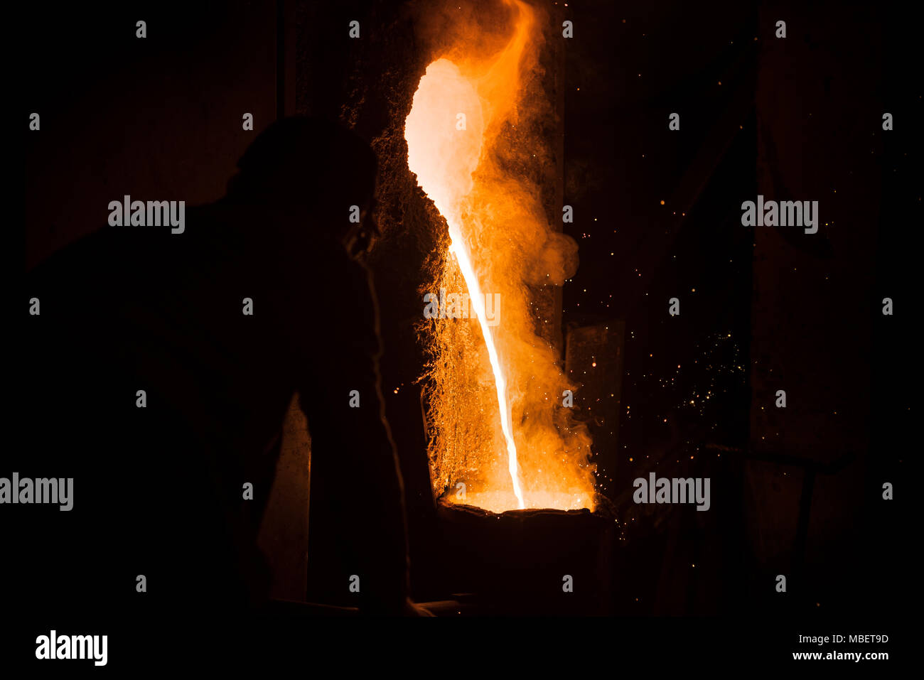 Metal melting, industrial casting Stock Photo - Alamy