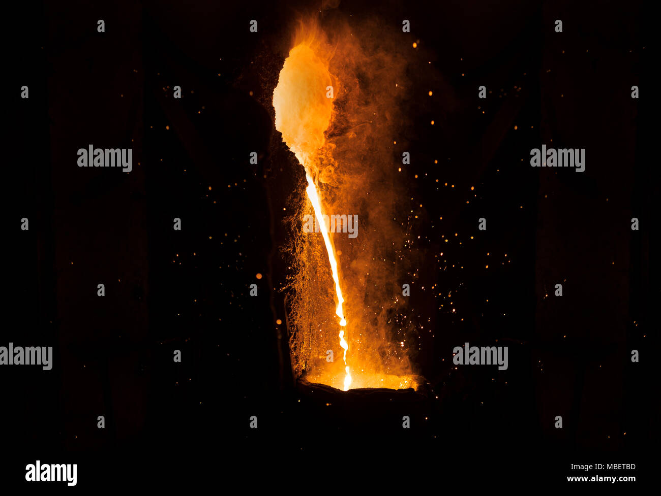 Metal melting, industrial casting Stock Photo - Alamy