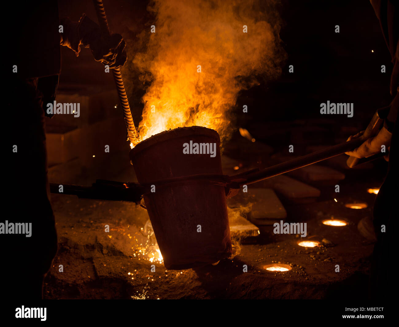 Metal melting, industrial casting Stock Photo - Alamy