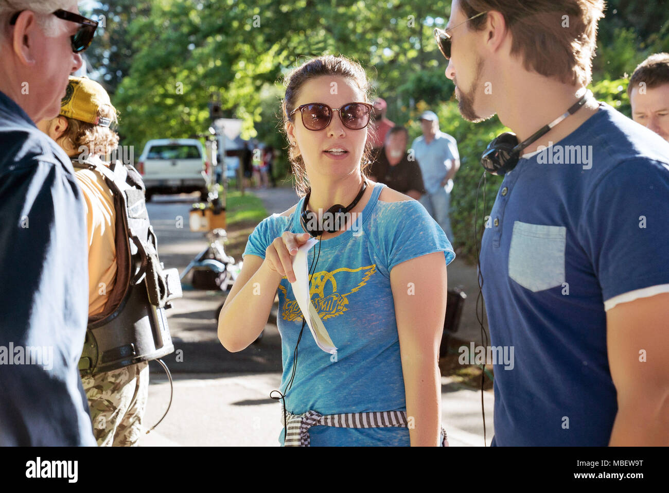 BLOCKERS, center: director Kay Cannon on set, 2018. ph: Quantrell D ...