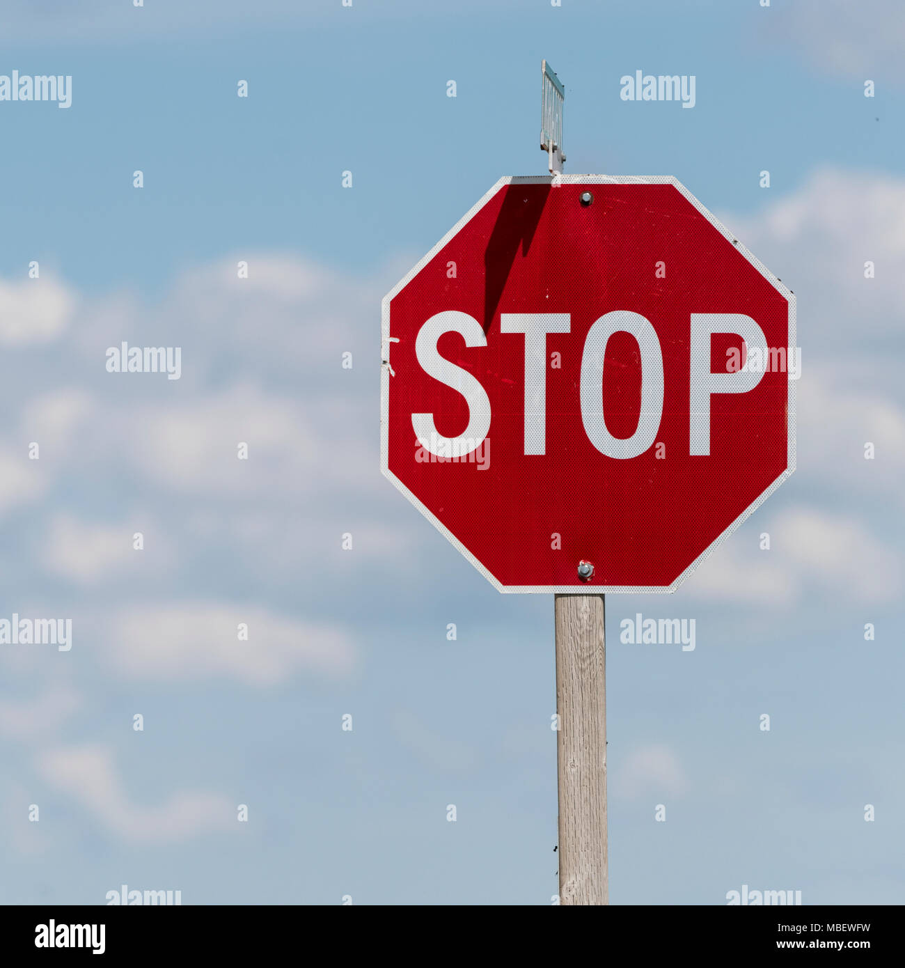 Low angle view of stop sign, Manitoba, Canada Stock Photo - Alamy