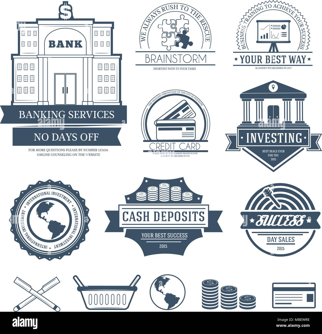 Business set label template of emblem element for your product or ...