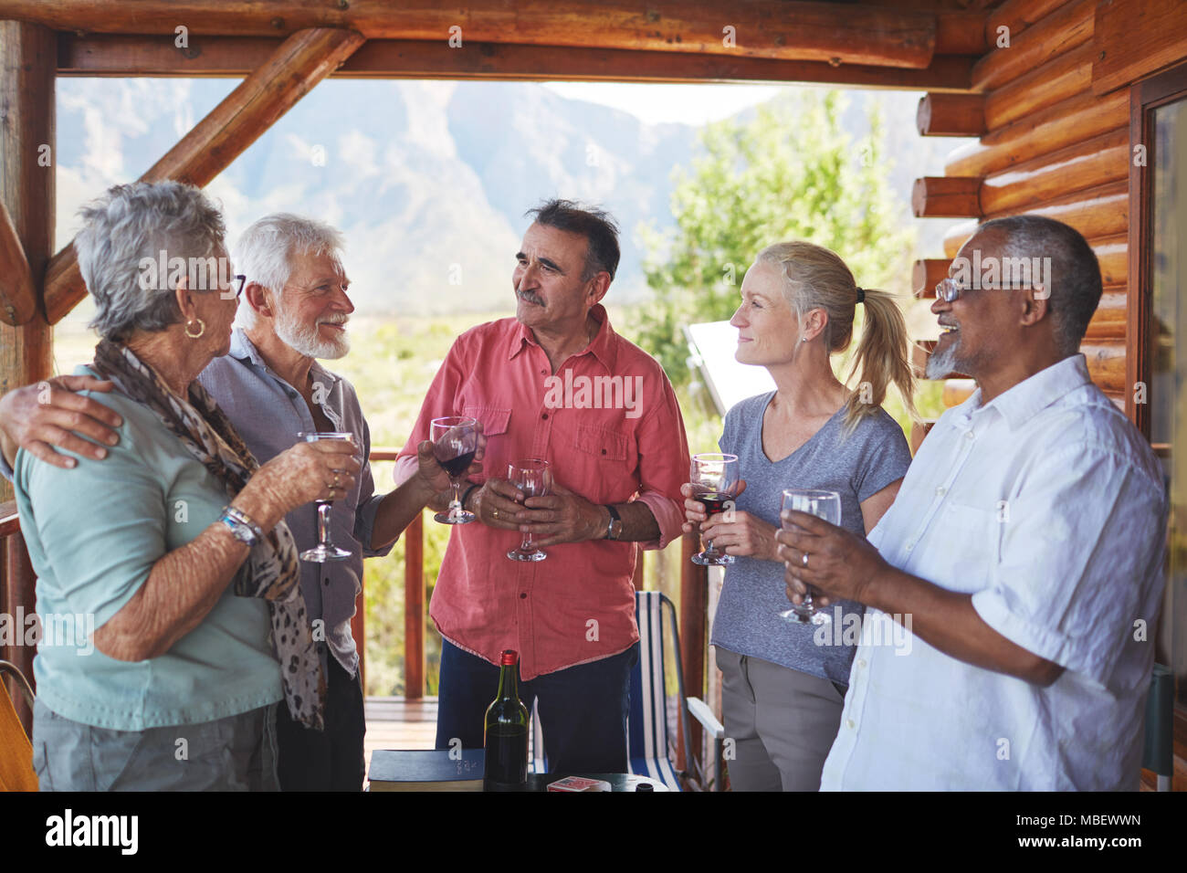 People drinking on a balcony hi-res stock photography and images - Alamy